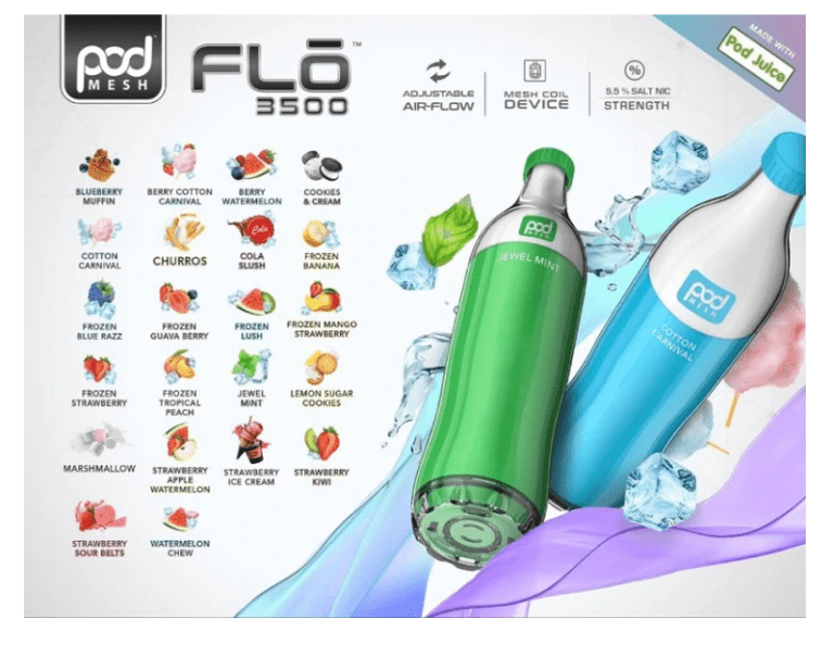 Pod Mesh Flo Disposable Device | 3500 Puffs - Buy Pods Now
